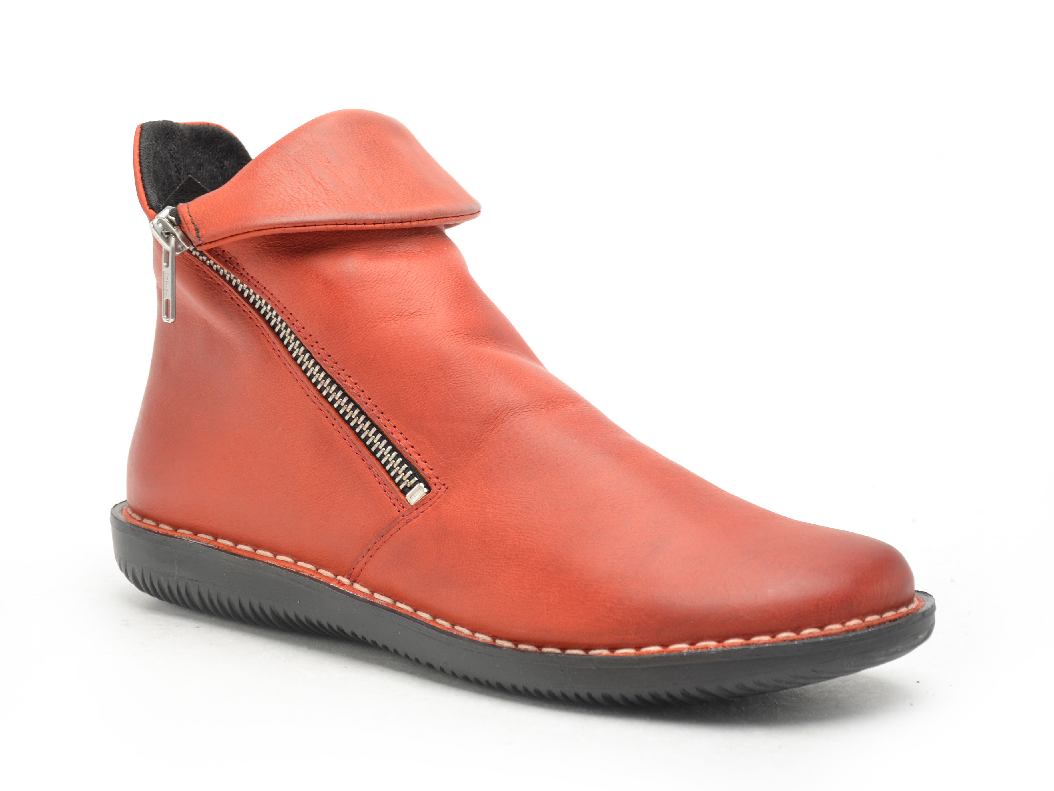 7237 Orange - Boots et Bottines Plates Femme - Chacal